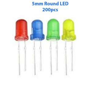 200Pcs LED Mixed 5mm 4 Color Red+Green+Blue+Yellow Round LED Light ...