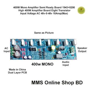 Mono Amplifier Ready Board 1943+5200 High 400W Amplifier Board Eight ...