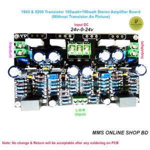 Stereo Amplifier Ready Board 1943+5200 High 100W+100W Amplifier Board ...