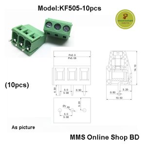 3-Pin Plug-in PCB Screw Terminal Connector Model:KF505 5.05mm Pitch ...
